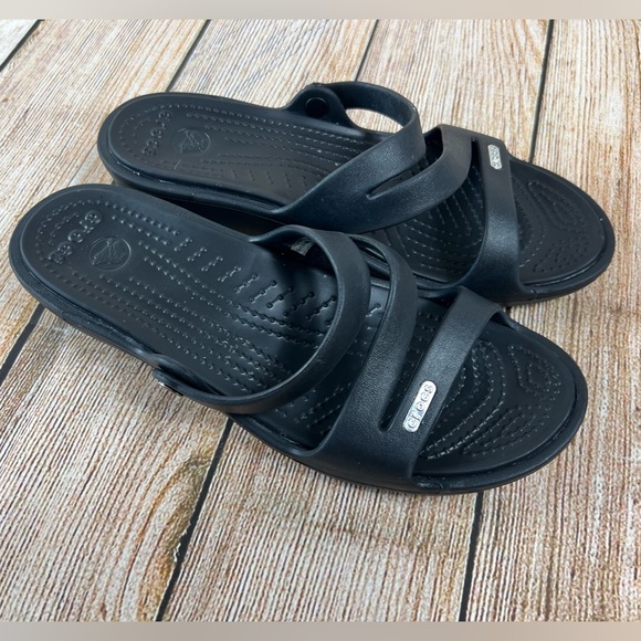 CROCS | Shoes | Womens Patricia Wedge Crocs Sandals Slide On Straps ...